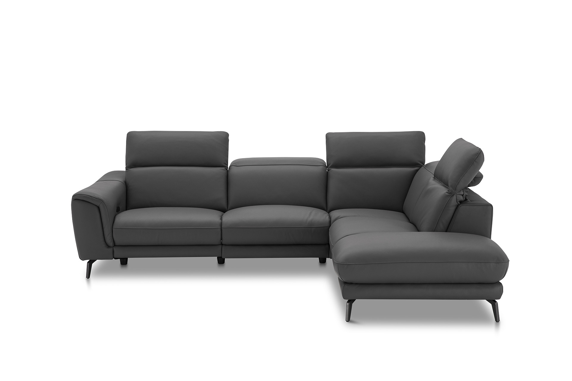 Leder Ecksofa inkl. manueller Kopfteilverstellung » Ohne Relaxfunktion ...